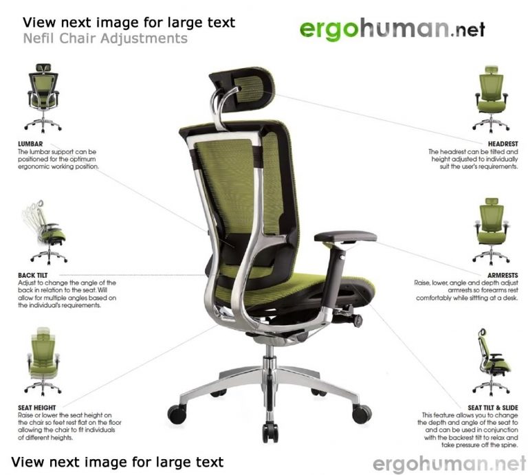Nefil Office Chair Adjustments - Ergohuman Office Chairs